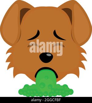 Puking Vomiting Sick Emoticon Cartoon Face Icon Stock Vector Image ...