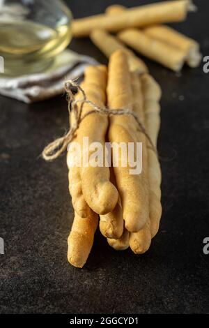 Italian grissini, traditional appetizer breadstick Stock Photo - Alamy