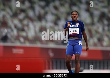 Breanna CLARK of the USA in the Women's 400m T20 heats at the World ...