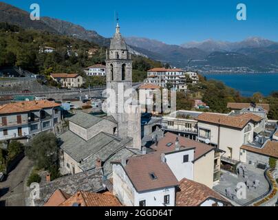 Cremia village on the western shore of Lake Como, Lombardy; Italy ...