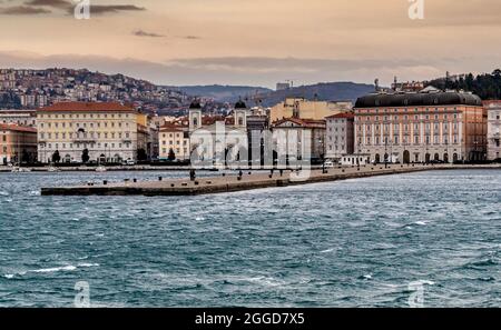 Trieste city and the Adriatic Sea during the wind phenomenon called ...