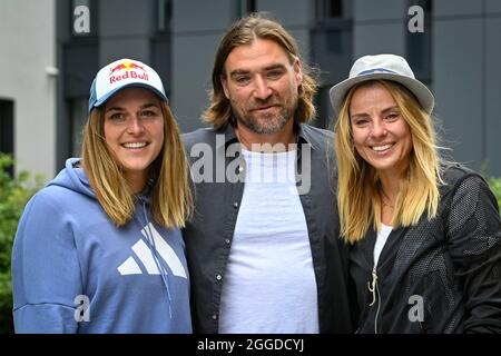 Czech beach volleyball players Barbora Hermannova, left, Marketa Nausch ...