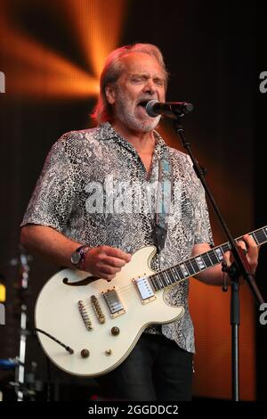 Jack Hues from Wang Chung performed live on stage at the Rewind South ...