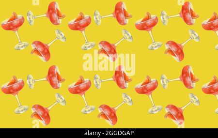Many daiquiri cocktails on color background. Pattern for design Stock ...