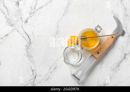 Bee frame lifter on white background Stock Photo - Alamy