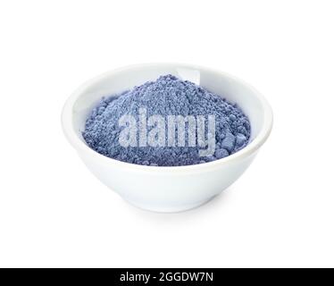 Blue matcha powdered tea isolated on white background. High quality ...
