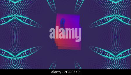 Vibrant kaleidoscopic illustration in bright purple and white colors ...