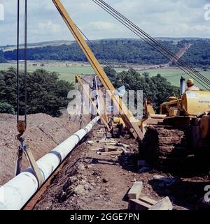 A view along the route of the Brampton pipeline, showing the pipe at a ...