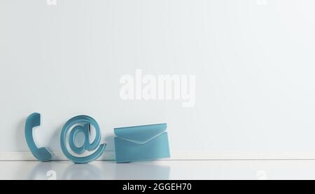 Business contact icons in magenta. phone, email and address 3D ...