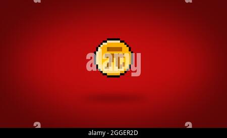 Pixel 8 bit Chinese Yuan coin background - seamless high res pattern ...