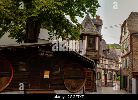 Braubach, Germany August 2021: detailed view of the city of Braubach ...