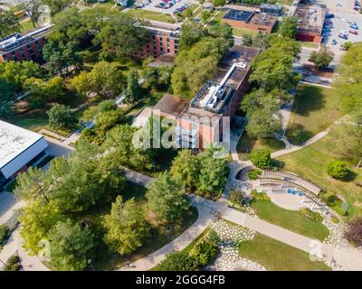 Aerial photograph of Drake University, a liberal arts university in Des ...