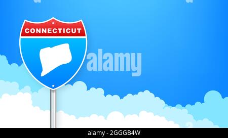Connecticut road and highway map. Vector illustration Stock Vector ...