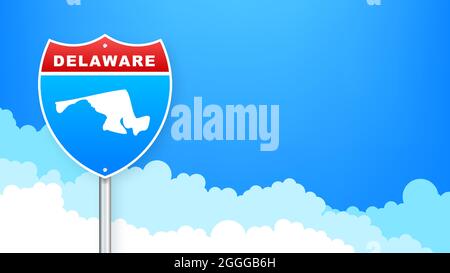 Vector illustration of the Welcome to Delaware road sign Stock Vector ...