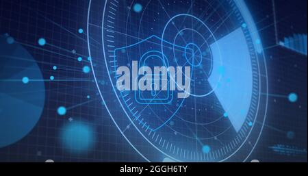 Image of scope scanning with online security padlock and biometric ...