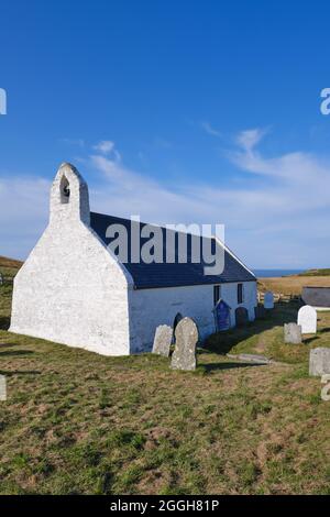White chapel Mwnt Wales Stock Photo - Alamy