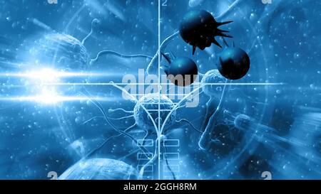 3d illustration Of A Damaged And Disintegrating Cancer Cell Stock Photo ...