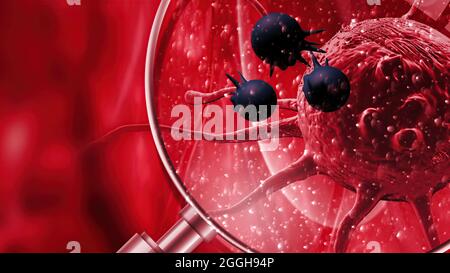 3d illustration - A Damaged And Disintegrating Cancer Cell Stock Photo ...