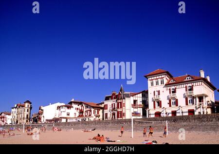 France; Pyrenees-Atlantiques (64) Saint-Jean-de-Luz, the beach in Socoa ...