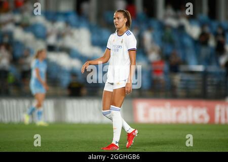 Caroline Moller-Hansen of Real Madrid in action during the Spanish Women League, Liga F ...