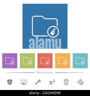 Directory paste outline flat white icons on round color backgrounds. 6 ...