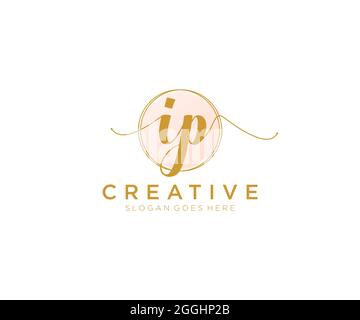 IP initial wedding monogram logo design Stock Vector Image & Art - Alamy