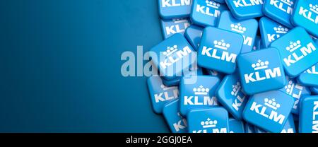 Logo of the airline company Royal Dutch Airlines KLM Stock Photo - Alamy