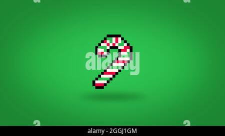 Cute pixel 8 bit green candy cane background - high res Christmas ...