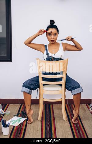 Dreamy Artist is having fun Stock Photo - Alamy