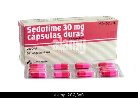 Diazepam sedative and hypnotic drug (benzodiazepine class) molecule ...