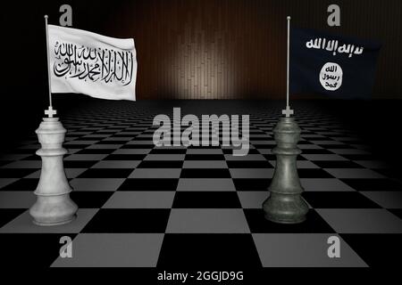 Spectacular concept rendering of two piece checkers chess representing ...