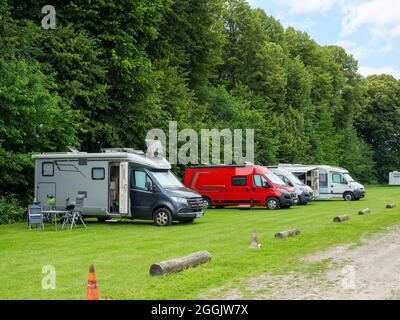 Campsite with mobile homes and car park, Lembruch, Duemmersee, Diepholz ...