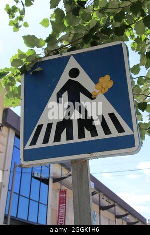 European style Pedestrian Crossing Sign, Helsinki, Finland Stock Photo ...