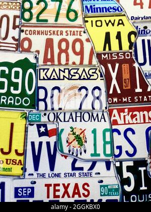 map made with license plates Stock Photo - Alamy