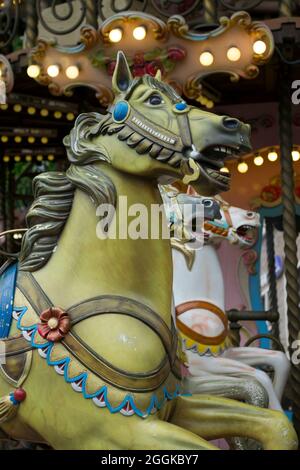 Vintage carousel horse in Brussels, Belgium Stock Photo - Alamy