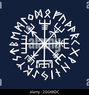 Vegvisir viking compass nordic norse mythology symbol graphic design ...