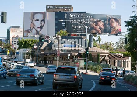 The Sunset Strip and billboards in West Hollywood, California Stock ...