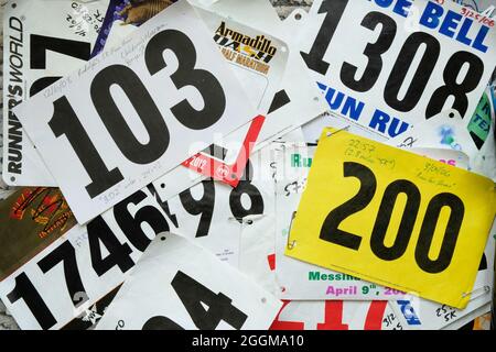 Assorted and random race bibs from 5k and 10k fun runs and competitive ...
