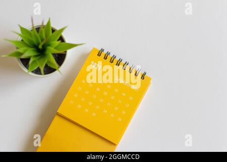 Tear-off calendar for September 2021. A desktop calendar for planning ...