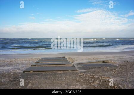 Beach in Sarbinowo, Poland under the clear blue sky Stock Photo - Alamy