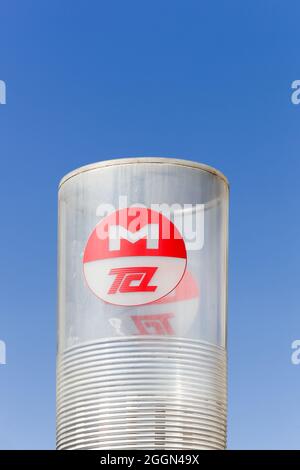 Lyon, France - August 15, 2016: Metro TCL entrance sign in Lyon ...