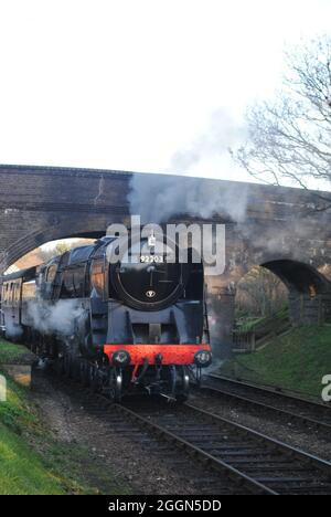 Vintage steam Locomotive. Huge black train Stock Photo - Alamy