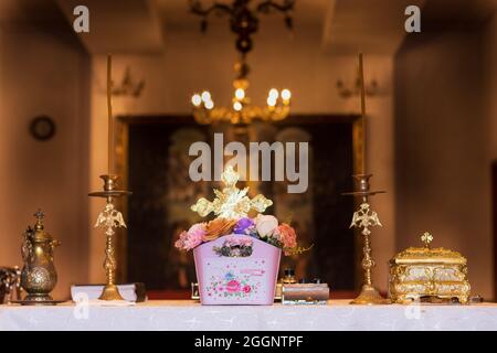 Traditional baptizing event in the church Stock Photo - Alamy