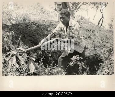 A man using a pickaxe Stock Photo - Alamy