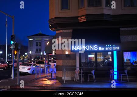 The Napkins Bar and Grill, Napa CA Stock Photo - Alamy