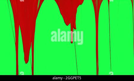 3d illustration - Blood Dripping Down on the green screen Stock Photo ...