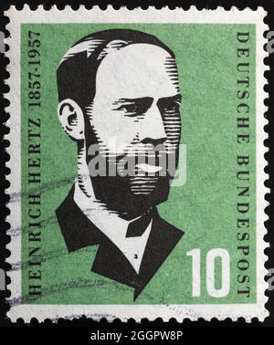 Heinrich Hertz on german postage stamp Stock Photo - Alamy