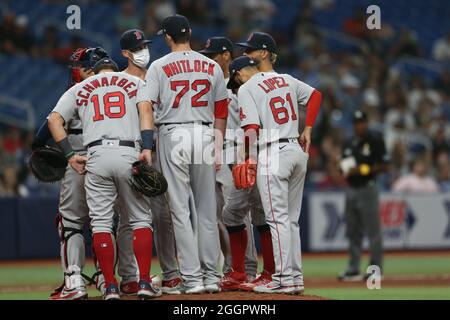 Boston Red Sox pitching coach Andrew Bailey poses during photo day at ...