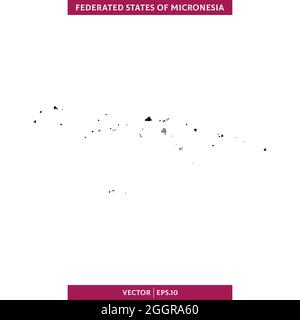 Vector map Federated States of Micronesia map. Isolated vector ...