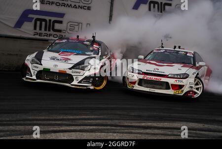 10-06-2021 Riga, LAtvia Sport car drifting on the ground Stock Photo ...